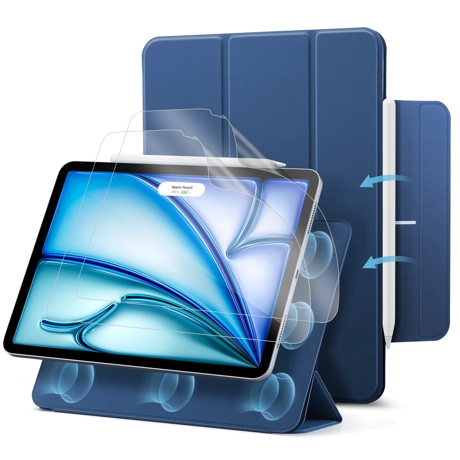 Navy Blue IPad Air 11 inch Slim Case With Screen Protector ESR navy-blue-ipad-air-11-inch-slim-case-with-screen-protector-esr