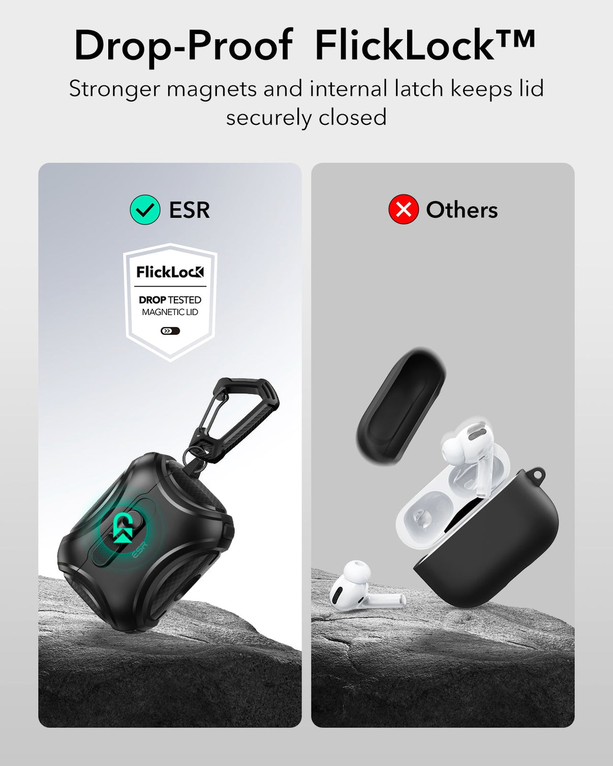Black Charging Case for Apple AirPods Pro 3 with Secure FlickLock |ESR