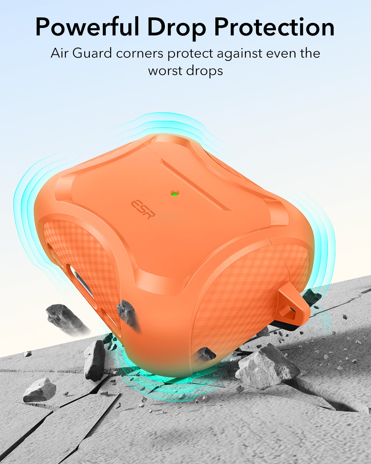 Orange Tough AirPods Pro 3 Charging Case Cover with Keychain | ESR Cyber