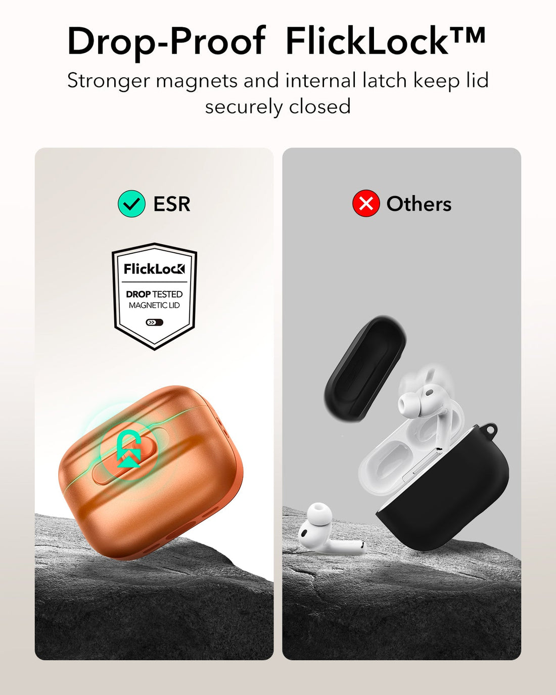 Orange AirPods Pro 3 Wireless MagS Case Cover with Lanyard | ESR Pulse