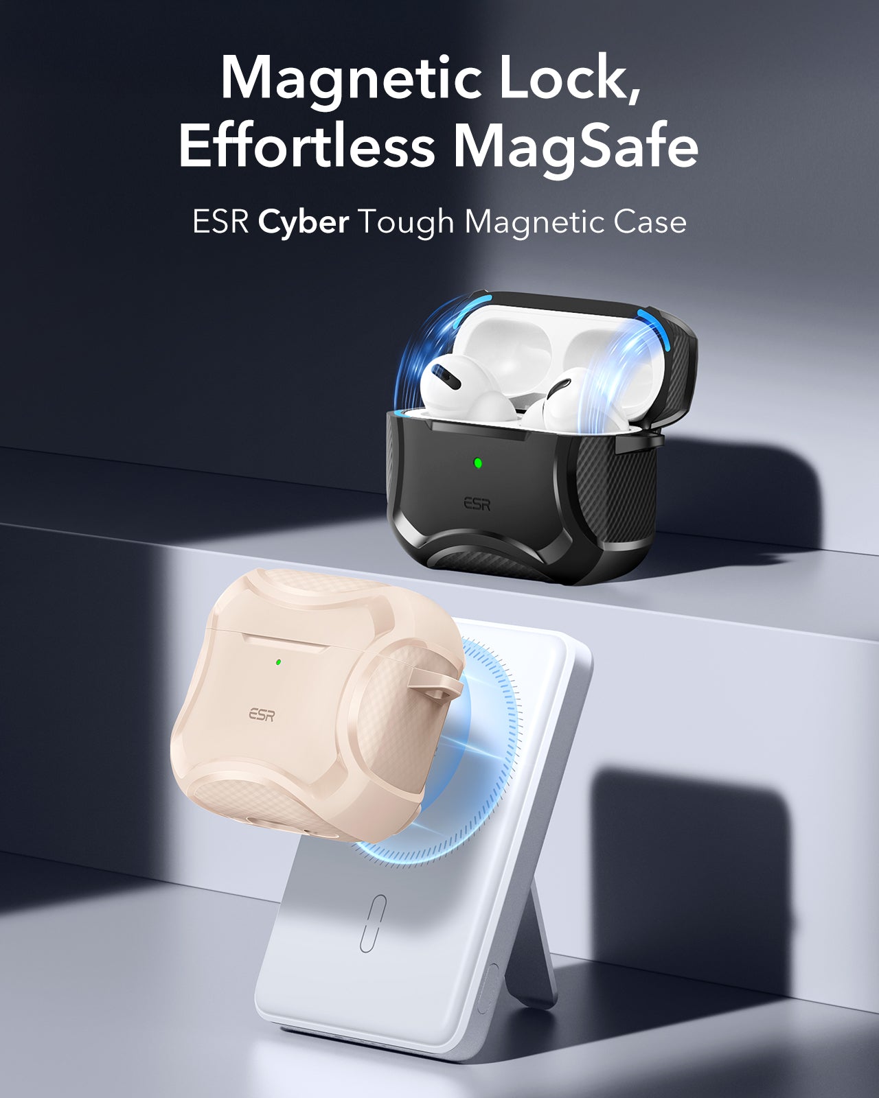 Titanium AirPods 4th Generation Case Cover with Ring Carabiner|ESR Cyber