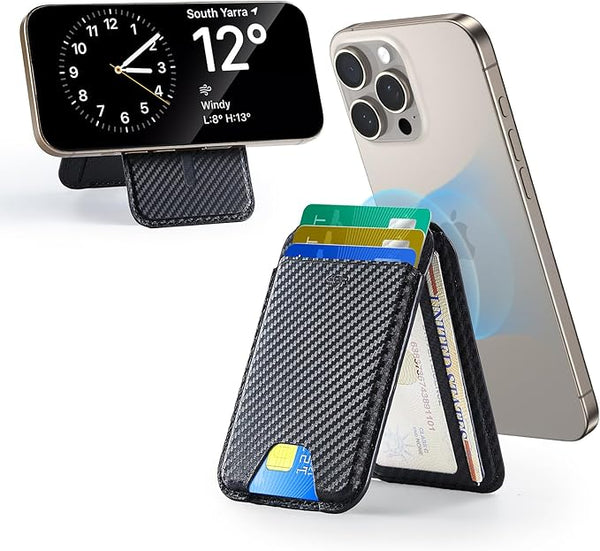 Magnetic Phone Wallet with RFID: Vegan Leather, Holds 5 Cards | ESR