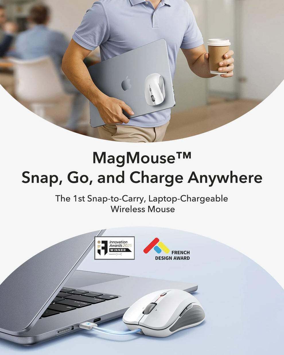 Wireless Mouse – Ergonomic, Fast Charging & Rechargeable | ESR MagMouse™