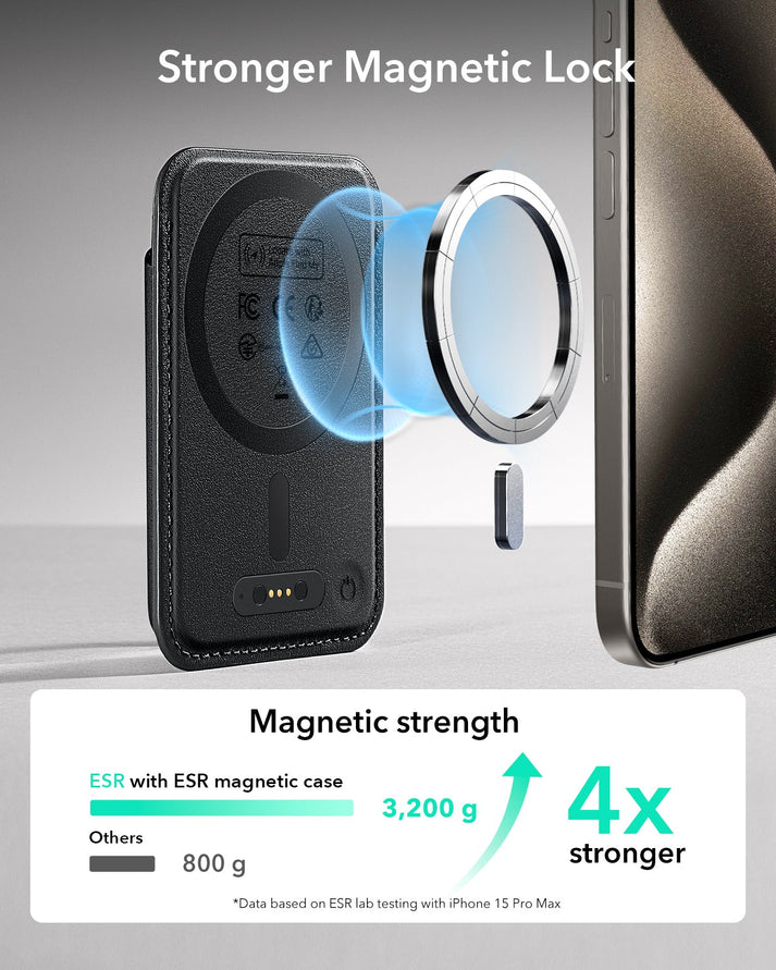 Geo Black Carbon Fiber Magnetic Wallet with Find My Feature - ESR