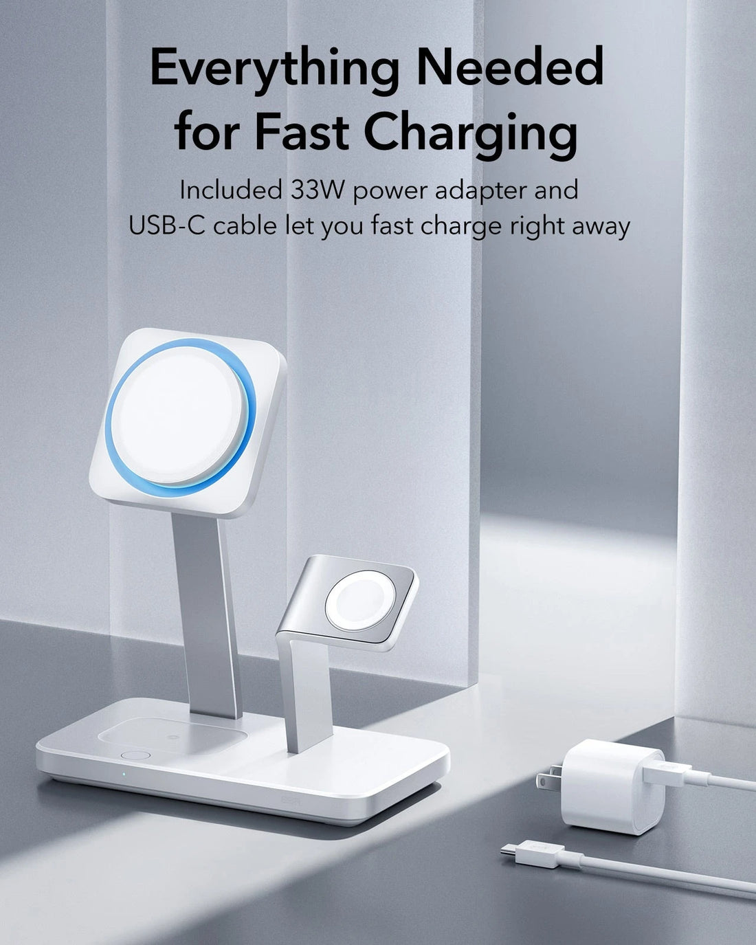 25W 3-in-1 Fast MagSafe Charger with Cooling Technology – ESR US Plug