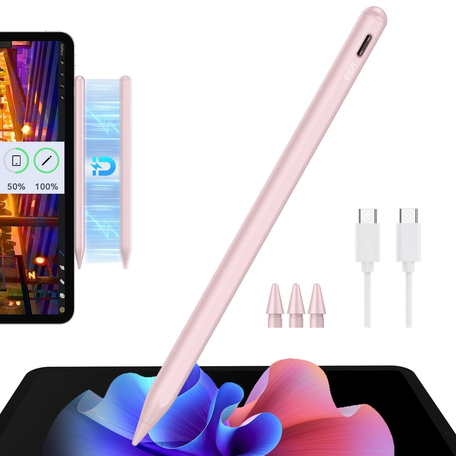 Pink iPad Pen Pro with wireless charging for iPad Air/Pro/mini | ESR