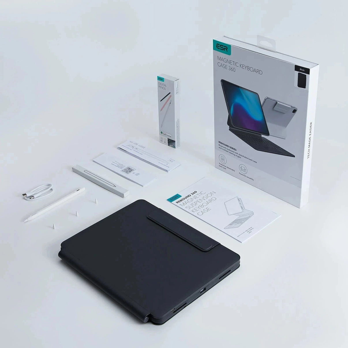 iPad Air 13-inch Magnetic Keyboard Case with Stylus Pens Bundle | ESR