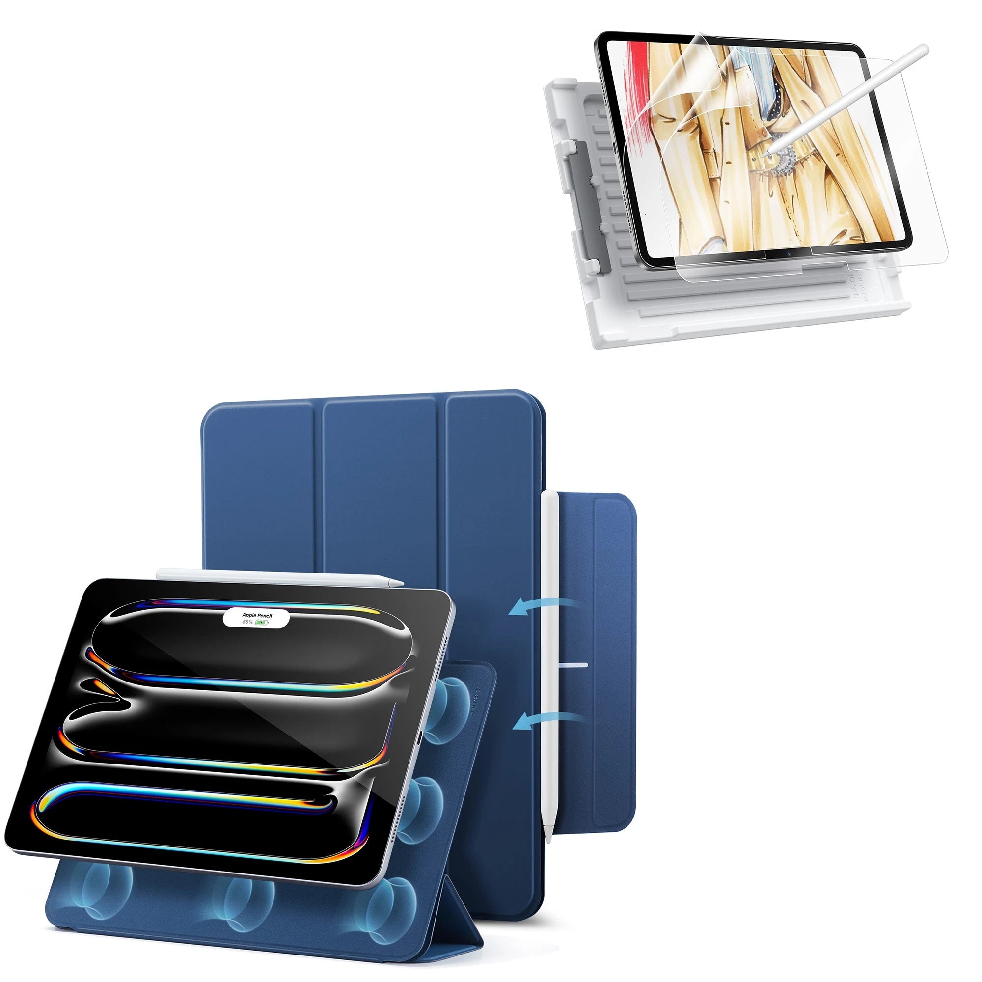 Blue iPad Pro 11 M5 Case & Paper-Like Glass Screen Protector|ESR Rebound