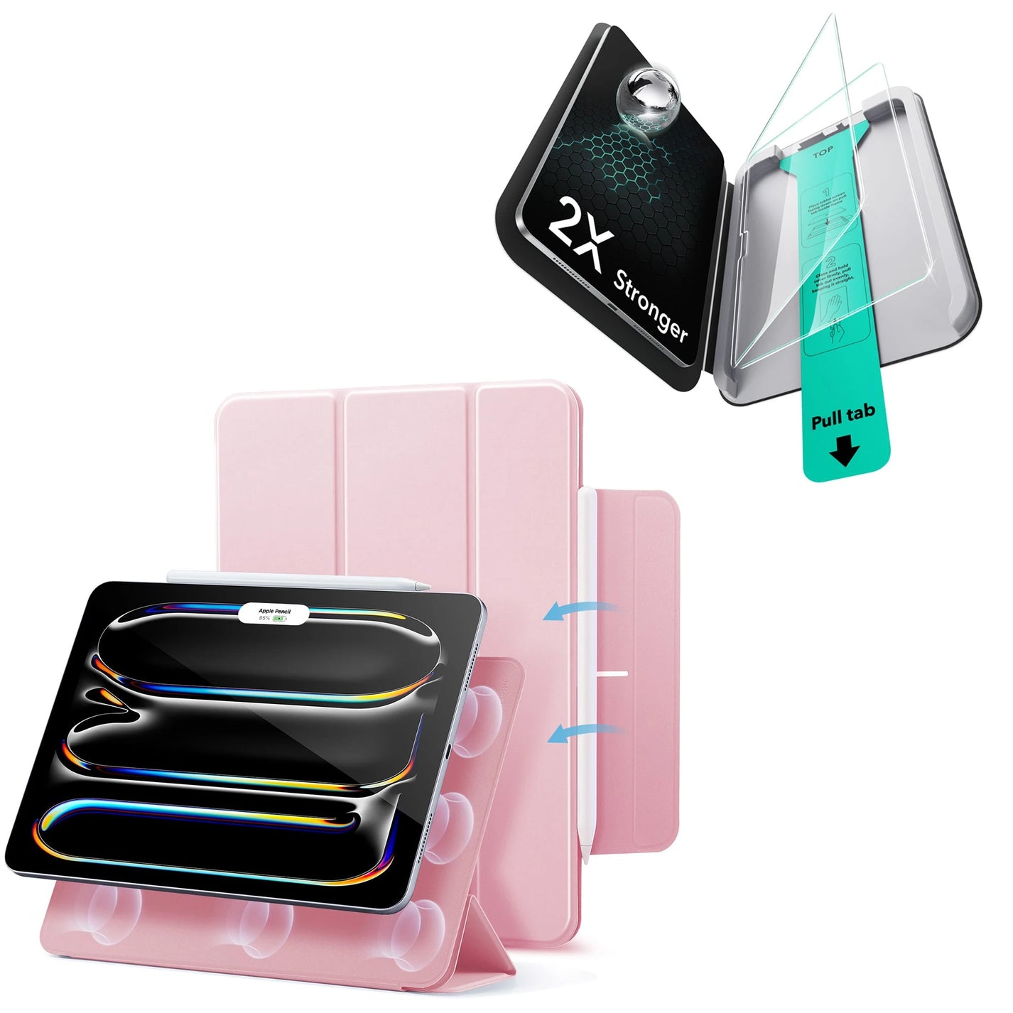 Pink iPad Pro 11-inch M5 Case & HD Clarity Screen Protector|ESR Rebound