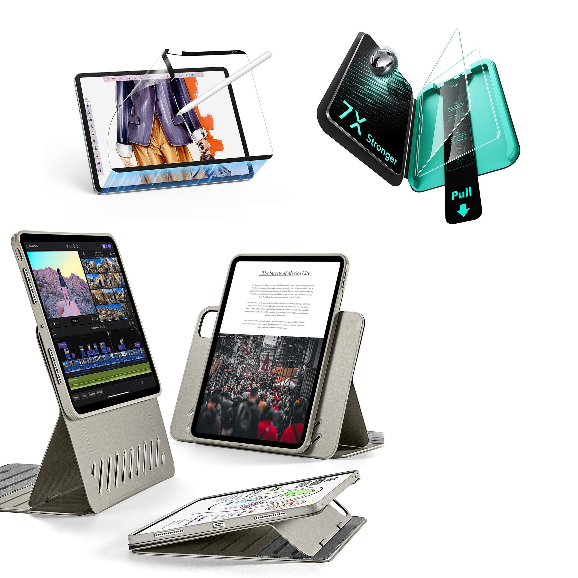 Titanium iPad Pro 11(M5) Rotating Case with Tough Protections|ESR Shift