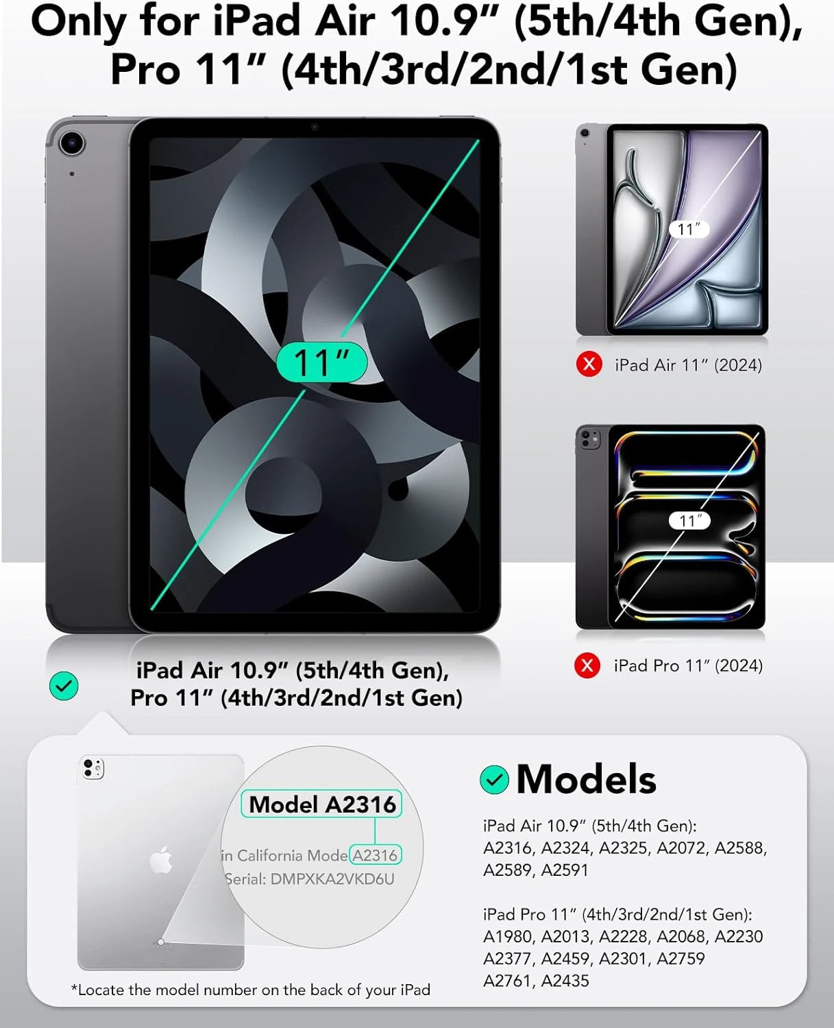 iPad Pro 11 (4th/3rd/2nd/1st Gen) and Air 10.9 Paper-Feel Magnetic ...