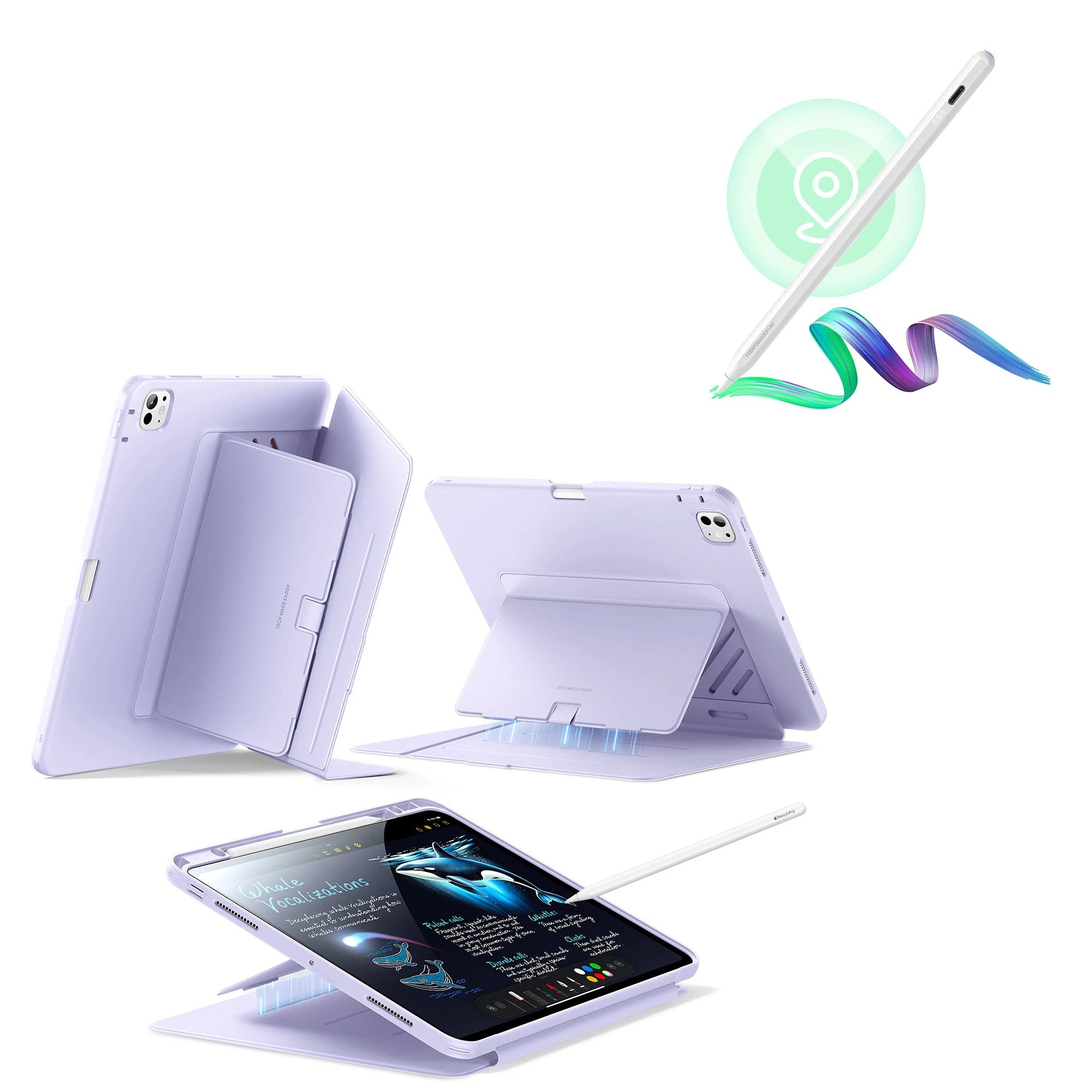 Housse Flip violette pour iPad Pro 13 pouces (M4) avec support pour ...