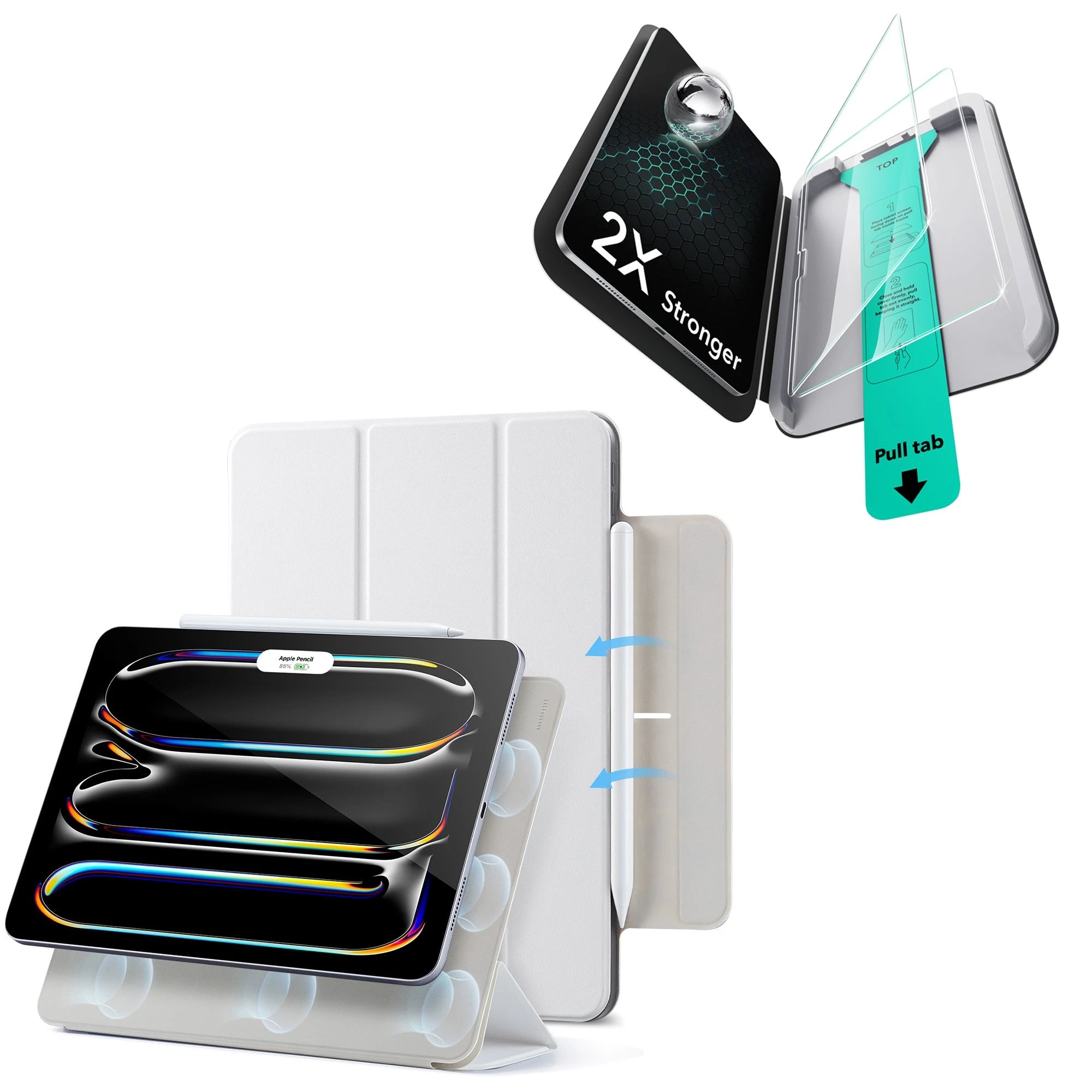 iPad Pro 13 M5 Magnetic White Case & Screen Protector Set | ESR Rebound