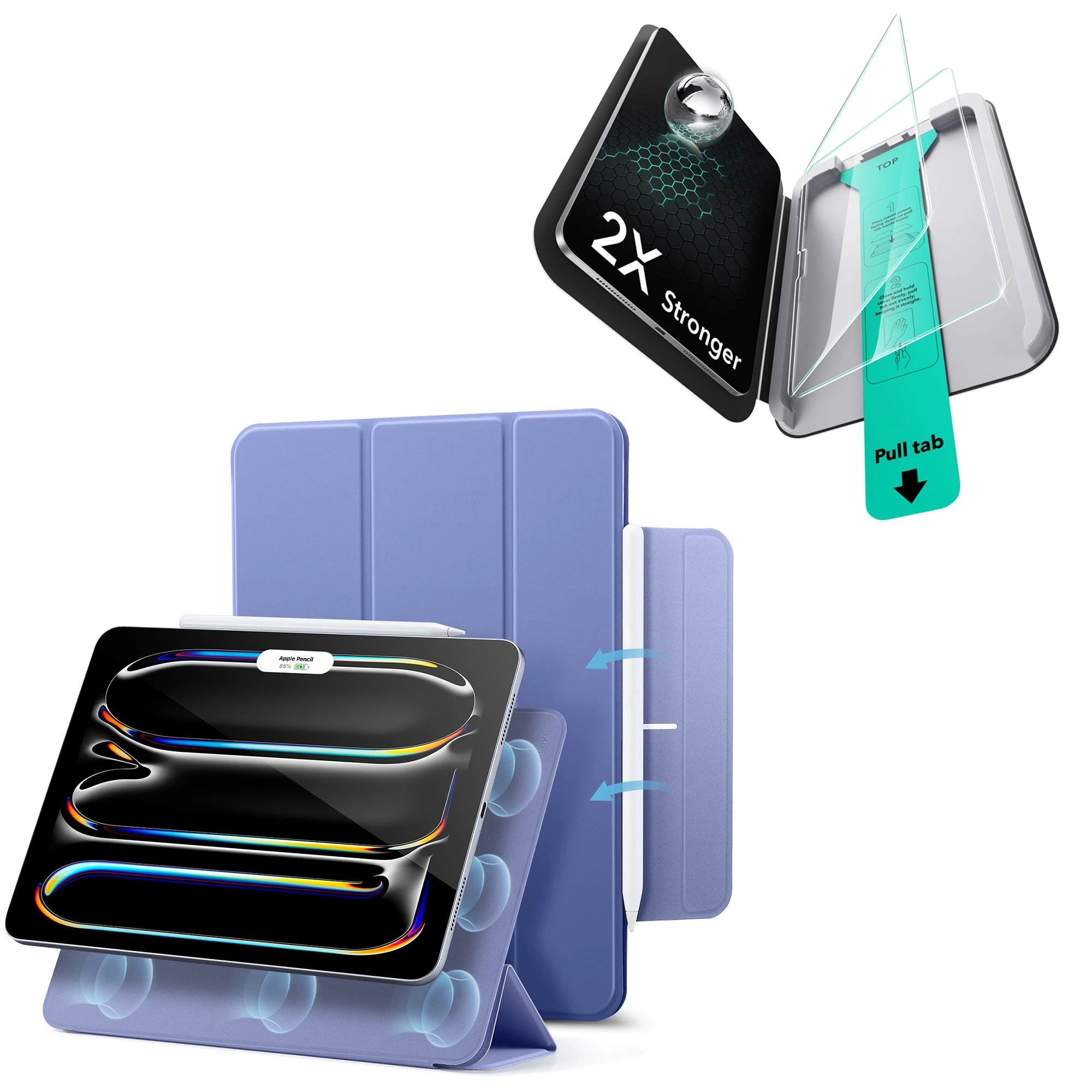 Lavender iPad Pro 13 M5 Magnetic Case & 2X Screen Protector|ESR Rebound