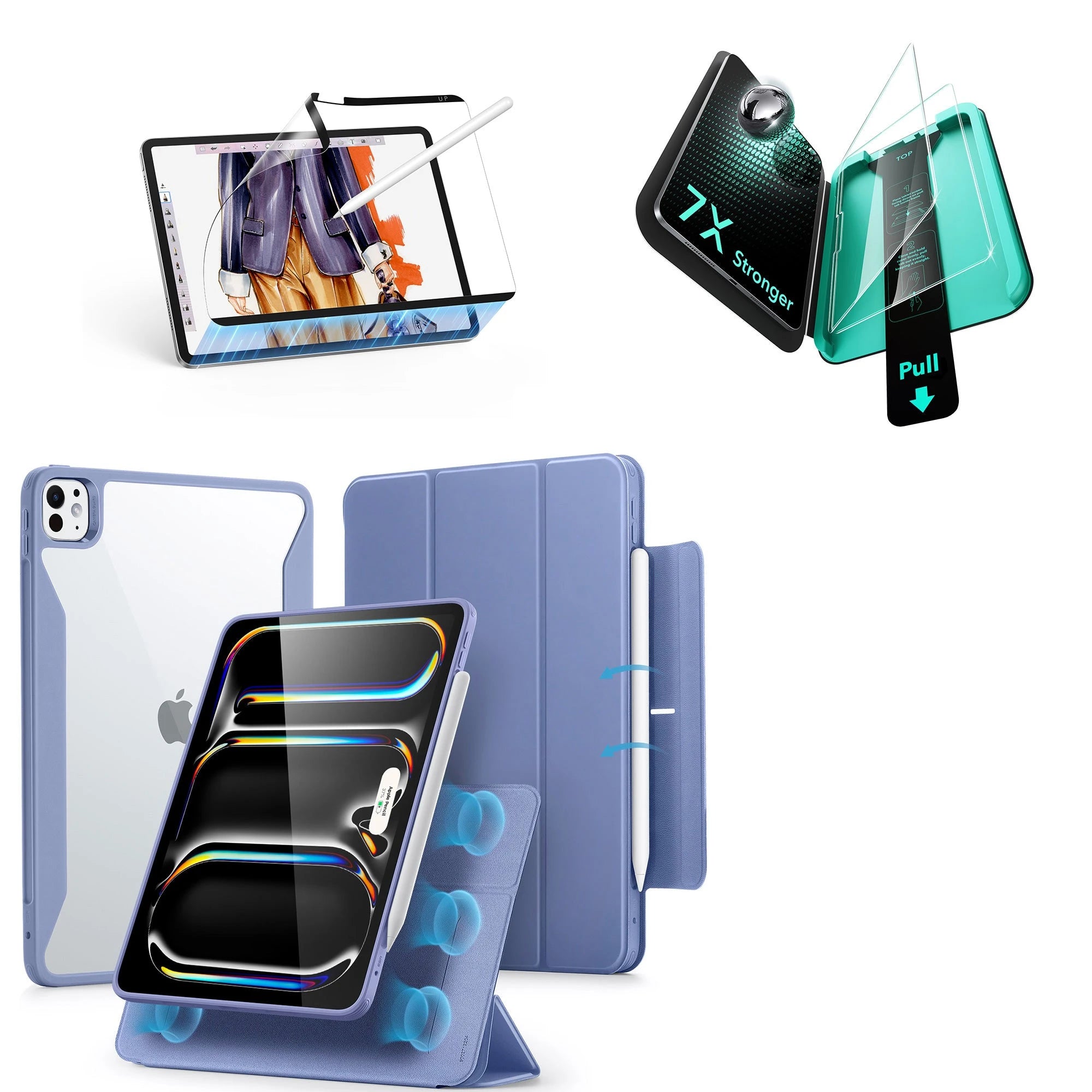 Lavender iPad Pro 13 Case & Paper-feel Protection Set (M5) | ESR Rebound