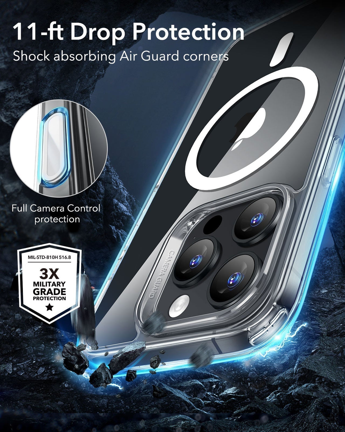 Best iPhone 16 Pro HaloLock Classic Hybrid Case (Camera Control) | ESR