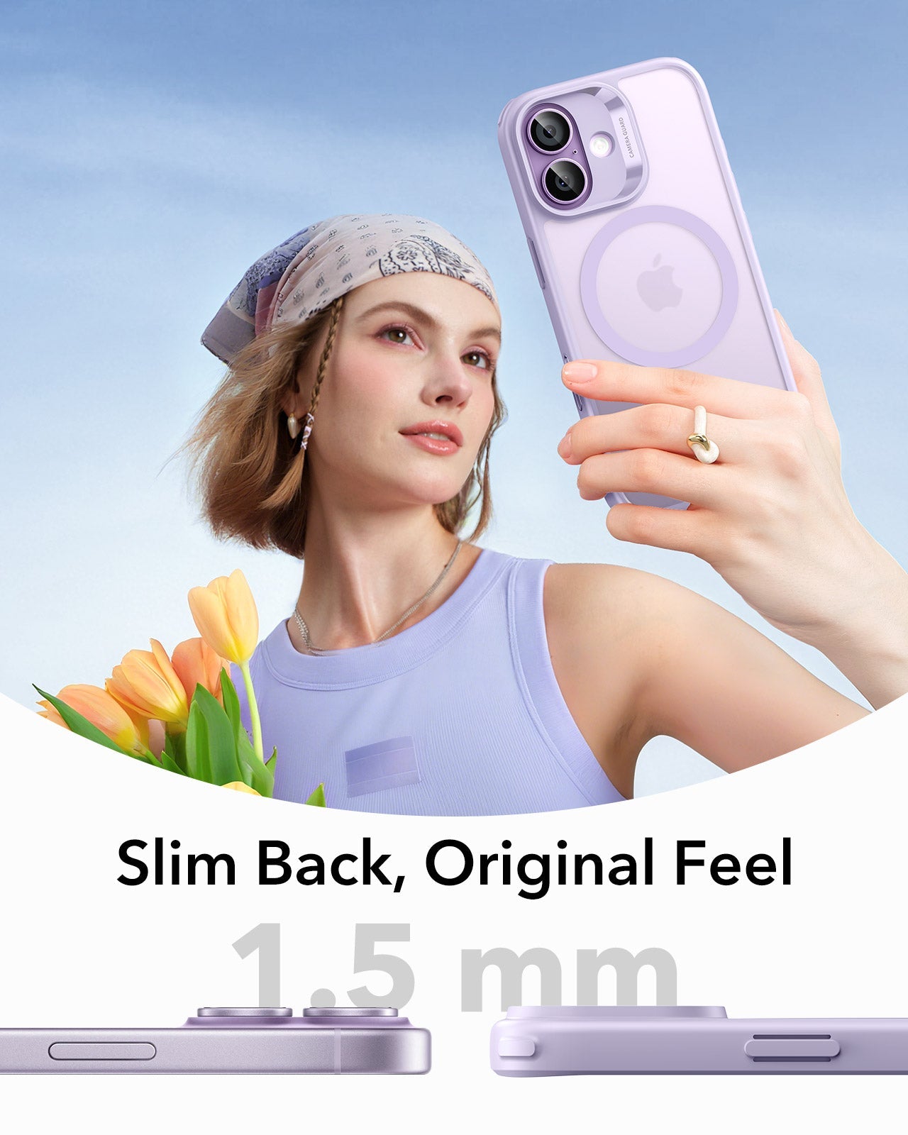 Light Purple iPhone 17 Hybrid Hard PC Phone Case with Camera Control|ESR