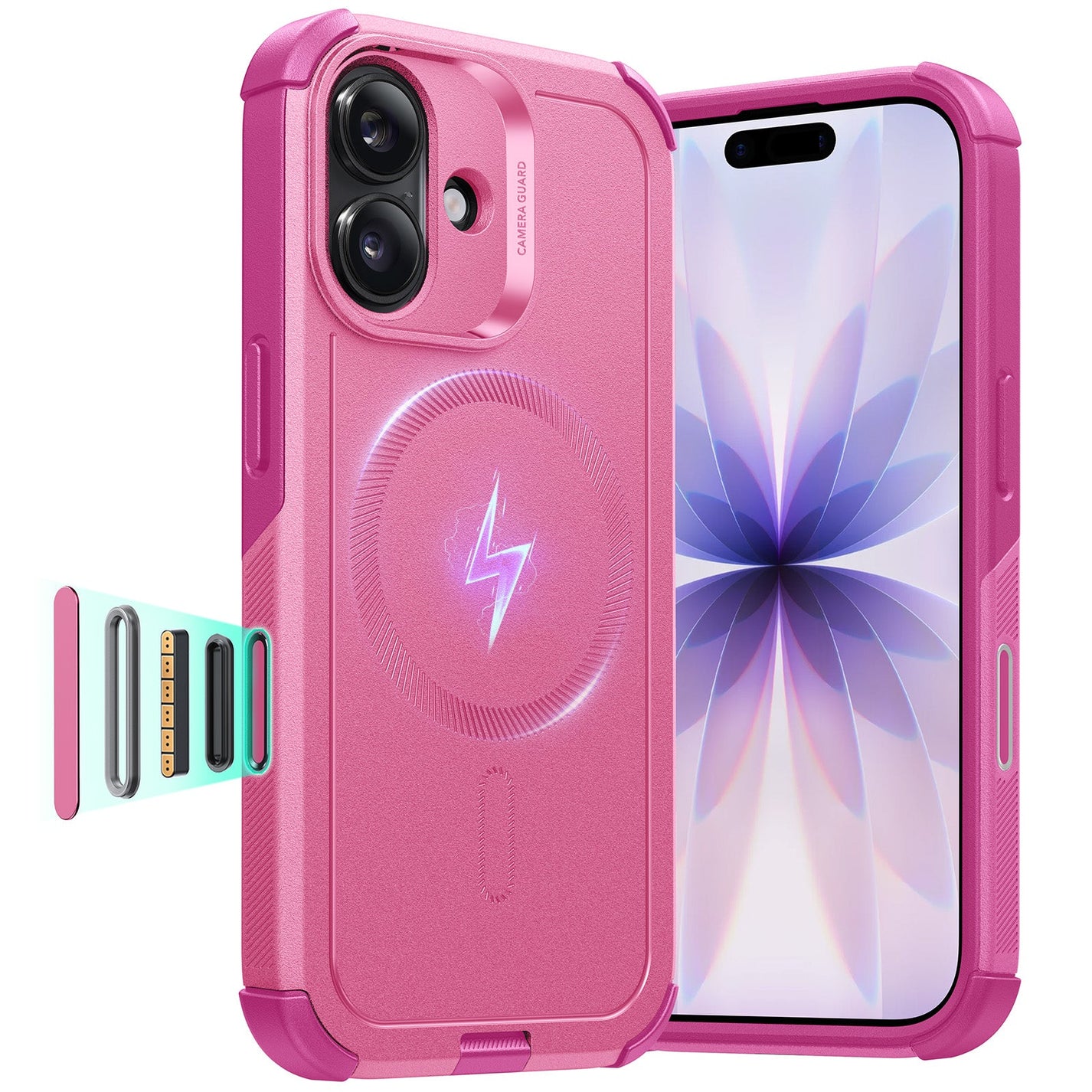 Rosy Pink Rugged Tough MagSafe iPhone 17 Phone Case | ESR Cyber