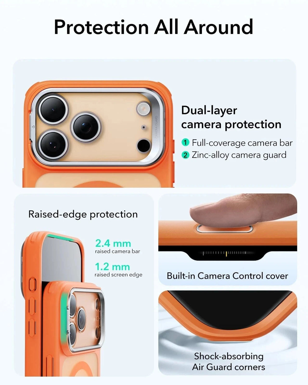 Orange Phone Case with Stand for Apple iPhone 17 Pro Max | ESR Hybrid