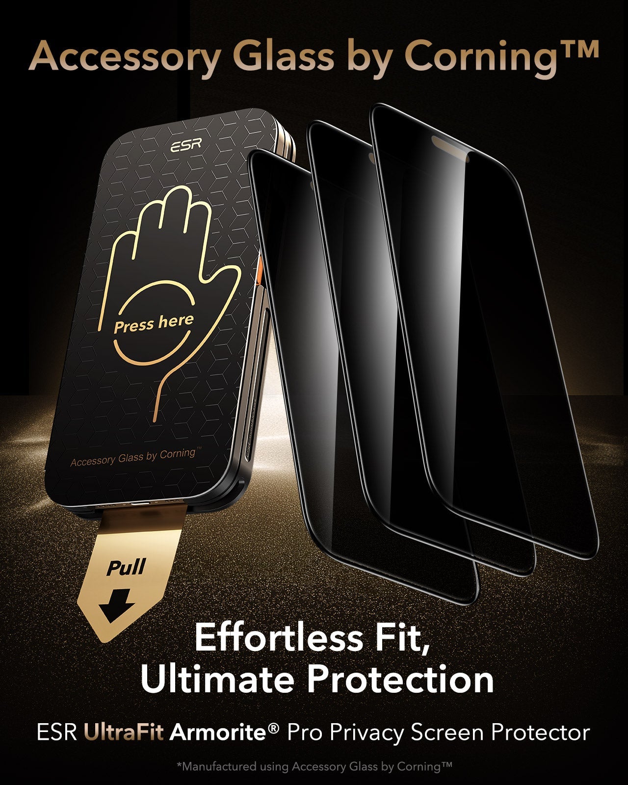 Armorite iPhone 17 Pro Anti-Spy Corning Glass Screen Protector | ESR