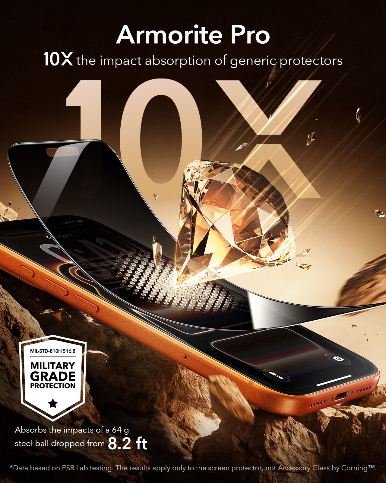 Armorite iPhone 17 Pro Anti-Spy Corning Glass Screen Protector | ESR