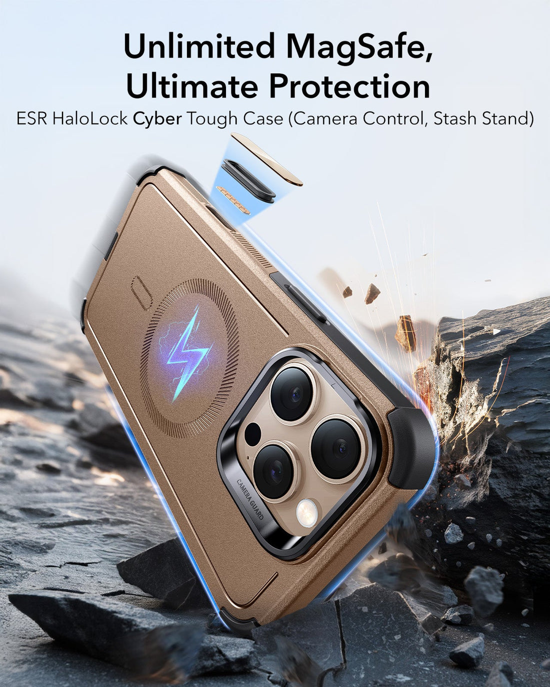 iPhone 16 Pro Max Titanium Phone Case with Stand (Camera Control)| ESR