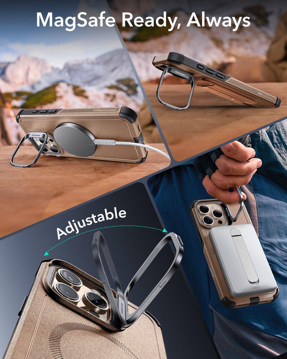 iPhone 16 Pro Max Titanium Phone Case with Stand (Camera Control)| ESR