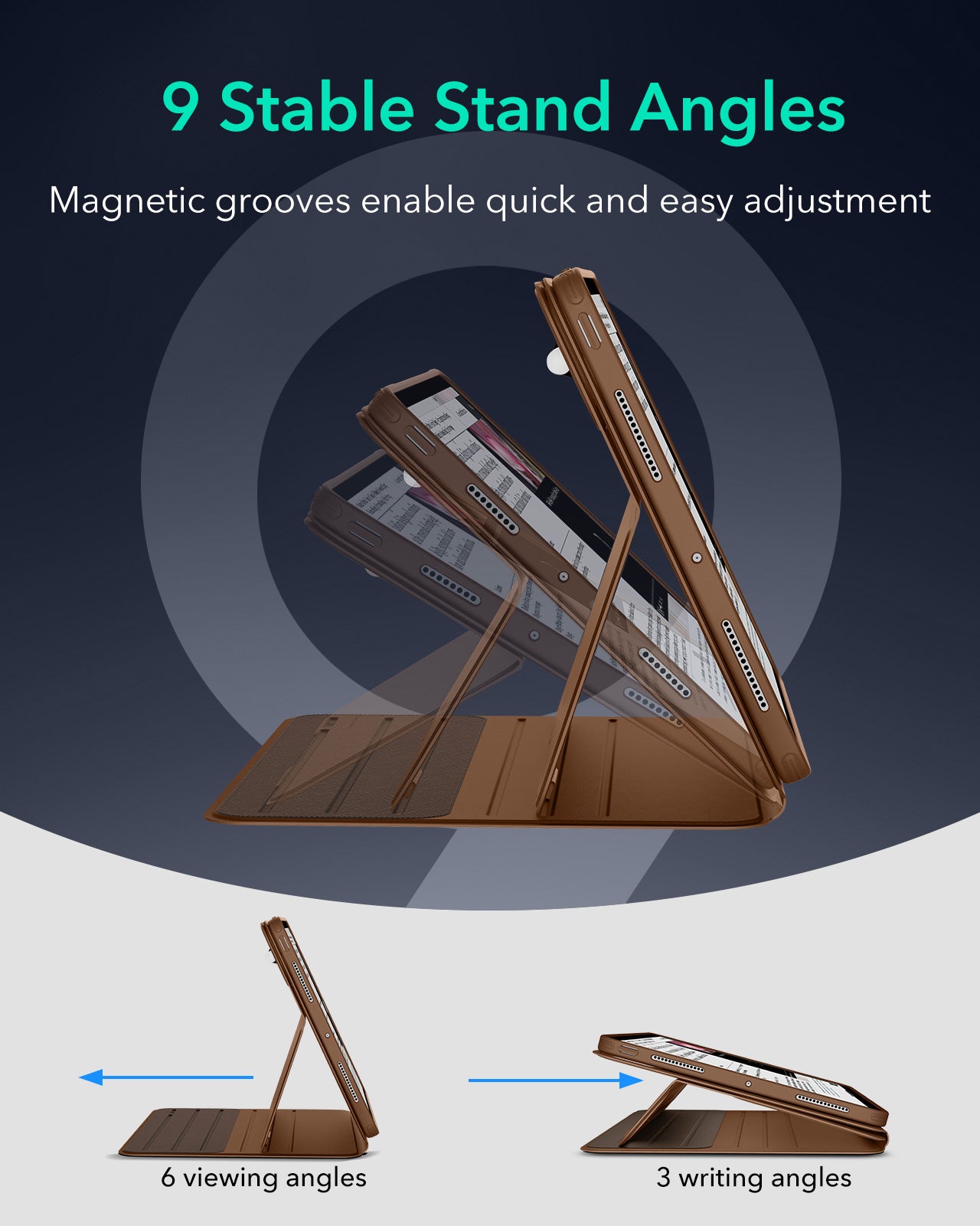 Brown Magnetic iPad Pro 13-inch (M5) Case & Cover with Stand|ESR Shift